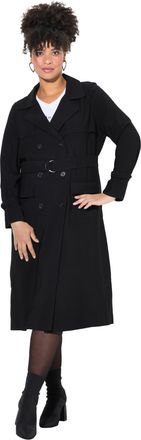 Miamoda Damen gro&szlig;e Gr&ouml;&szlig;en &Uuml;bergr&ouml;&szlig;en Plus Size Trenchcoat, Classic Fit, Jeansoptik schwarz 44 833987100-44