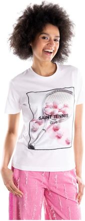 Bastille Femme, Tops, Blanc, Taille: 38 FR T-shirt &agrave; Manches Courtes et Col Rond