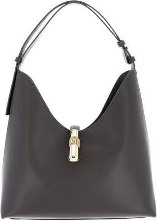 Furla Cuir sac à épaule Goccia Hobo Bag Urban Gray gris foncé