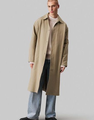 Calvin Klein Jeans Trench-coat en nylon de coton - Sable nordique-Vert