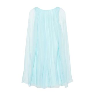 Max Mara Klares blaues Seidenkleid mit Lagen - - Dresses - Damen - Blau - S