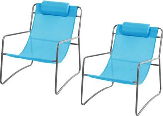 SVITA Svita - sveio Set de 2 Fauteuils de Relaxation Outdoor Chaise de Jardin avec Coussin Chaise Longue bleu