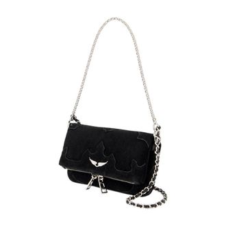 Zadig&Voltaire Womens Rock Nano Western Used Crossbody - Zadig & Voltaire Leather Black Cowhide Bags Crossbodies
