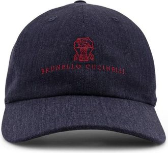 Brunello Cucinelli Baseball Cap mit Logo - - Accessories - Herren - Blau - S
