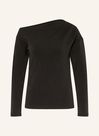 Selected One-Shoulder-Shirt schwarz