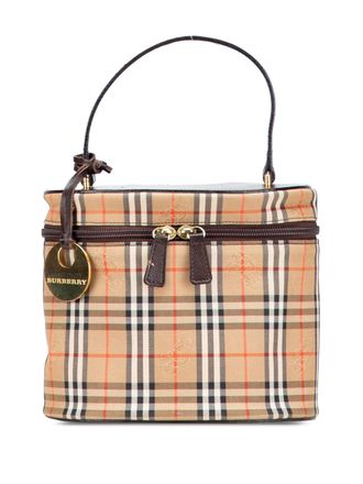 Burberry trousse de toilette &agrave; motif Haymarket Check (2000-2017) - Marron