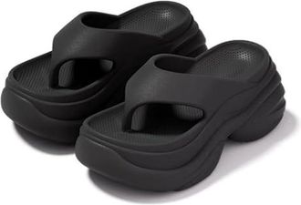 Alexis Leroy Tongs Femme Pantoufles Plage Épaisses Douces Confortables Antidérapantes Maison Douche Noir 40-41 EU