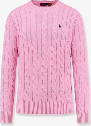 Ralph Lauren Cable knit cotton sweater with iconic logo - POLO RALPH LAUREN - gender_Man