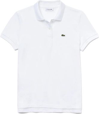 Lacoste Femme, Tops, Blanc, Taille: 46 FR Polo Blanc avec Patch Crocodile