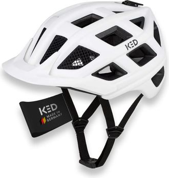 KED Cycling Crom Fahrradhelm F&uuml;r Mountainbike, Trekking Und Alltag Mit LED R&uuml;cklicht, FIDLOCK Verschluss, Insektenschutznetz Farbe: White Matt | Gr&ouml;&szlig;e: 60-65 (XL)