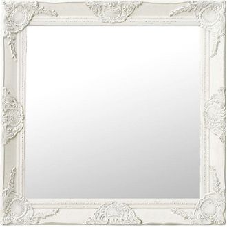 vidaXL Miroir mural style baroque 60x60 cm Blanc