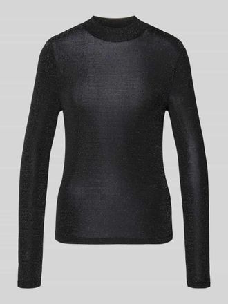 Jake*s Casual Longsleeve mit geripptem Rundhalsausschnitt