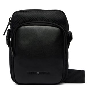Tommy Hilfiger Umh&auml;ngetasche Tommy Hilfiger Th Nylon Jaquard Mini Reporter AM0AM14412 Schwarz