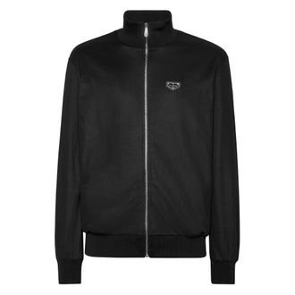 Philipp Plein Homme, Sweatshirts et sweats &agrave; capuche, Noir, Taille: 2XL Jogging Jacket LS Iconic Plein