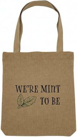 Fabulous Sac Shopping Tote Bag Aspect Lin - Were Mint to be Lovers Plants Pot Gardening - Sac de Courses Toile Epaisse 360g Beige Naturel Cabas Port&eacute; Epaule So