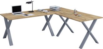VCM Holz Schreibtisch/Eckschreibtisch schlicht / 190x160 / L Form Links oder rechts/Arbeitstisch Platte 80 cm tief/Computertisch B&uuml;rom&ouml;bel - Lona X