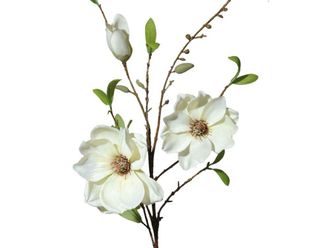 DPI Magnolienzweig Creme 90cm Dekopflanze Kunstblume Blumendeko Trockenfloristik k&uuml;nstliche Magnolie