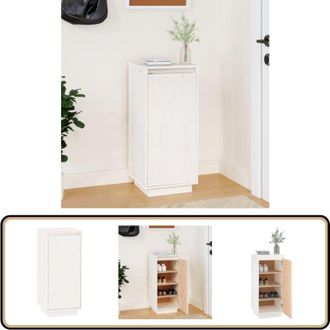 vidaXL Vidaxl - Schuhschrank Weiß 35x35x80 cm Massivholz Kiefer - Holz Schrank - Schuhschrank - Kiefernholzmöbel - Garderobe - Einbauschrank