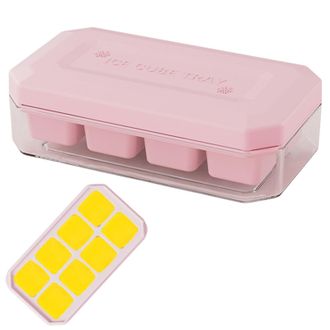 Generic Schimmel-Set für Eistablett, wiederverwendbar, lebensmittelechtes Silikon, flexible Antihaftbeschichtung, leichte und kompakte Konstruktion, mehrteili