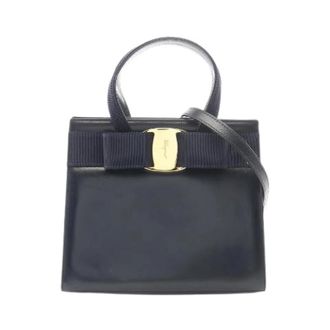 Ferragamo Pre-owned Vara Ribbon Leder 2way Handtasche - - Pre-owned - Damen - Blau - ONE SIZE