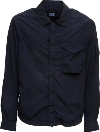 C.P. Company C.p. Company, Homme, Vestes, Bleu, Taille: XL Lens Pocket Zip Jacket