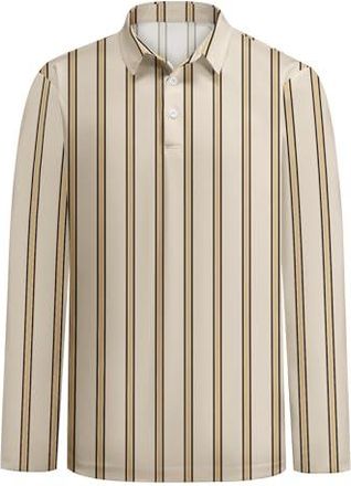 AlltheMen Imprim&eacute; Floral Chemise Hommes Polo d&eacute;contract&eacute;e &agrave; Manches Longues Hawa&iuml;enne Shirt pour Plage Vacances Beige XXL