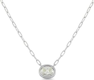 Luxury Bazaar collier &agrave; pendentif solitaire en diamant - Argent