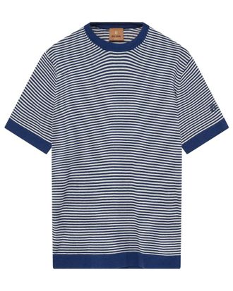 Mos Mosh Strick-T-Shirt mit Ringelstreifen und Leinenanteil in