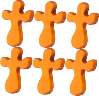 Amosfun 6stücke Holzkreuz Für Christliches Gebet Handgehaltenes Trostkreuz Aus Holz Religiöses Kreuz-Ornament Für Kirchen Und Wohnräume Detaillierte Holzkreuz