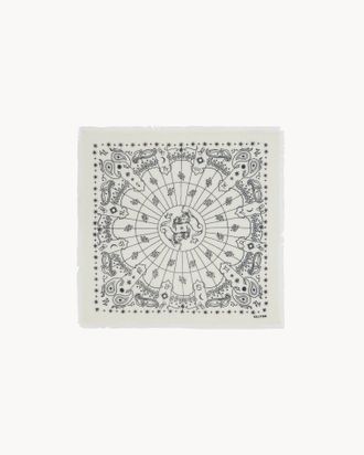 Kujten Petit bandana cachemire, imprim&eacute; signe astrologique Capricorne - Petit Bandana Hachi Sign Capricorne