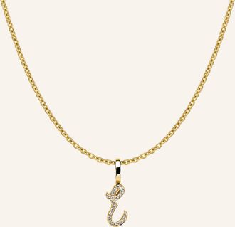 Cada Cada Kette Tiny Diamond Letter E gold