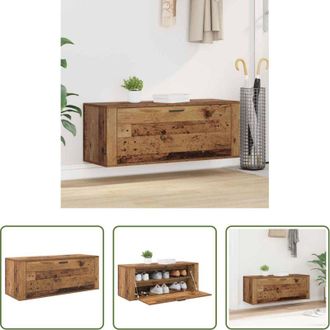vidaXL Rangement chaussures - Cabinet &agrave; chaussures avec &eacute;tag&egrave;re Bois ancien 100 x 35 x 38 cm