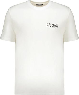 Balmain Homme, Tops, Blanc, Taille: 2XL T-Chemises