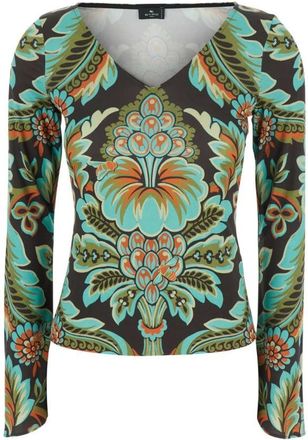 Etro Femme, Tops, Multicolore, Taille: 36 FR T-shirt &agrave; manches cloche imprim&eacute; floral