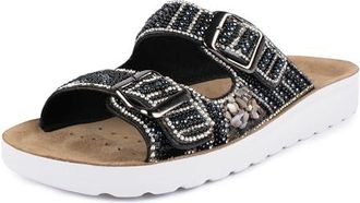 Jürgen Hirsch Mules Vita 04 pour femme, semelle intérieure en cuir, coussinets anti-chocs, Noir, 42 EU