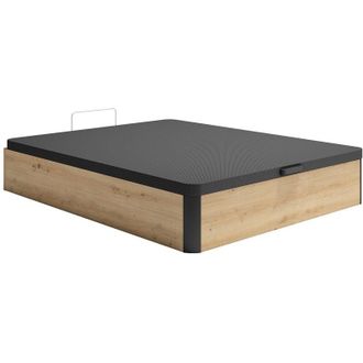 Vente-Unique Sommier coffre 120 x 200 cm - Naturel clair et noir - NAMOSI de YSM&Eacute;E