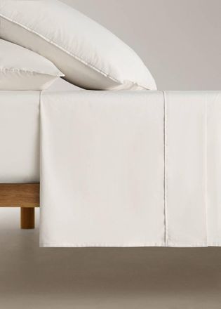 Mango Drap plat percale de coton 300 fils lit 180/200 cm ivoire - Home - Lit 180/200 cm - MANGO HOME
