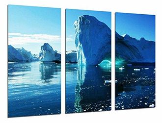 Cuadros Cámara Wandbild - Eisberg im Meer, Eis im Ozean, 97 x 62 cm, Holzdruck - XXL Format - Kunstdruck, ref.26770