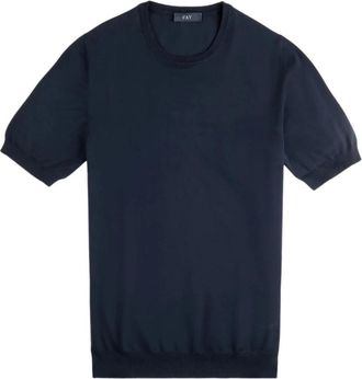 Fay Homme, Pulls, Bleu, Taille: 2XL T-shirt &agrave; manches courtes