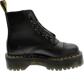Dr. Martens Femme, Chaussures, Noir, Taille: 40 EU Bottines en cuir noir avec coutures jaunes embl&eacute;matiques