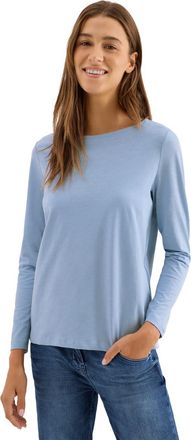 Cecil Damen 3227273 Basic Langarmshirt, Mountain Blue, X-Large