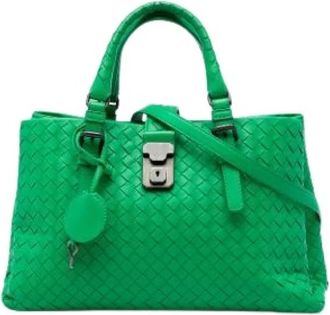 Bottega Veneta Sac Roma Petit Mod&egrave;le Pre-owned - Femme - Pre-owned - Vert - Taille: ONE Size