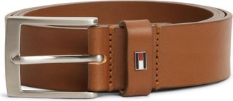 Tommy Hilfiger Lederg&uuml;rtel mit geb&uuml;rsteter Metallschlie&szlig;e in