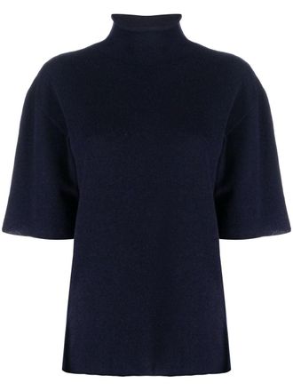 Jil Sander haut en maille à col roulé - Bleu