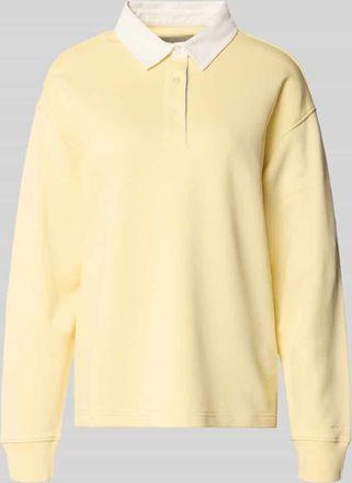 GANT Longsleeve mit Polokragen und kurzer Knopfleiste