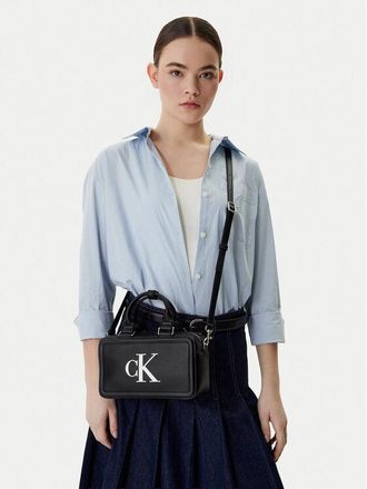 Calvin Klein Handtasche Bold Ck Bauletto Crossbody LV04F3411G Schwarz