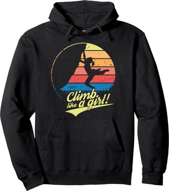 Jimbeels Motivation zum Klettern im Retro-Stil Klettern wie EIN M&auml;dchen Pullover Hoodie