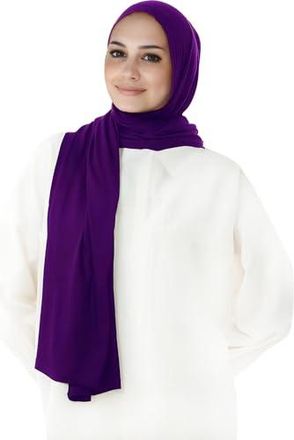Lina & Lily Hijab Femme à Enfiler en Jersey Modal pour Femme Musulmane (Violet Foncé)