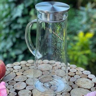 Tea Soul Hohe Karaffe - Karaffe aus Borosilikatglas - Fassungsverm&ouml;gen 1500 ml - Tea Soul