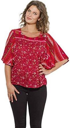 Coline Blouse imprimée Manches Larges - Couleur : Fushia - Taille : S/M